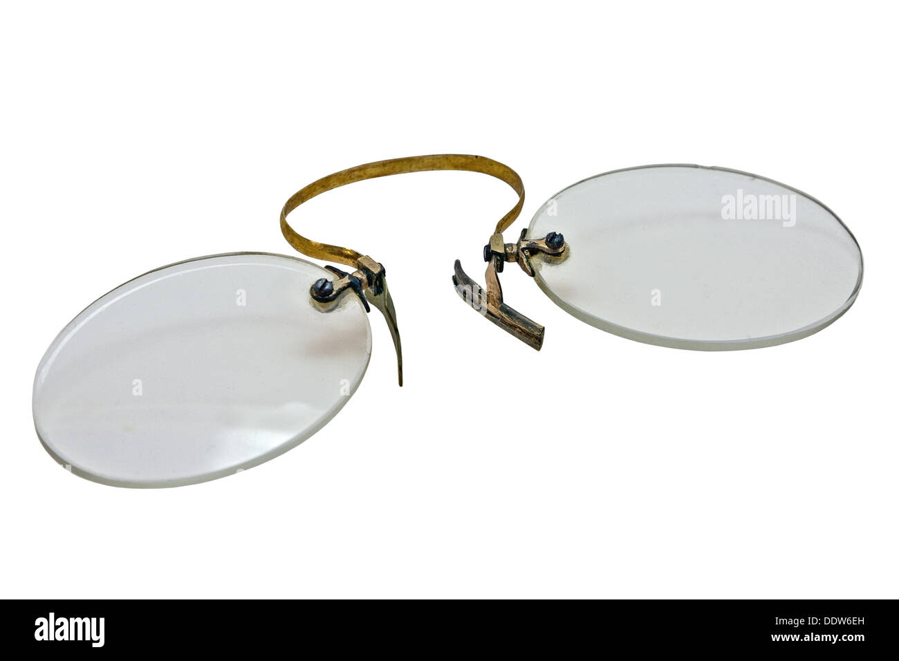 vintage pince nez isolated over white background, clipping path Stock ...