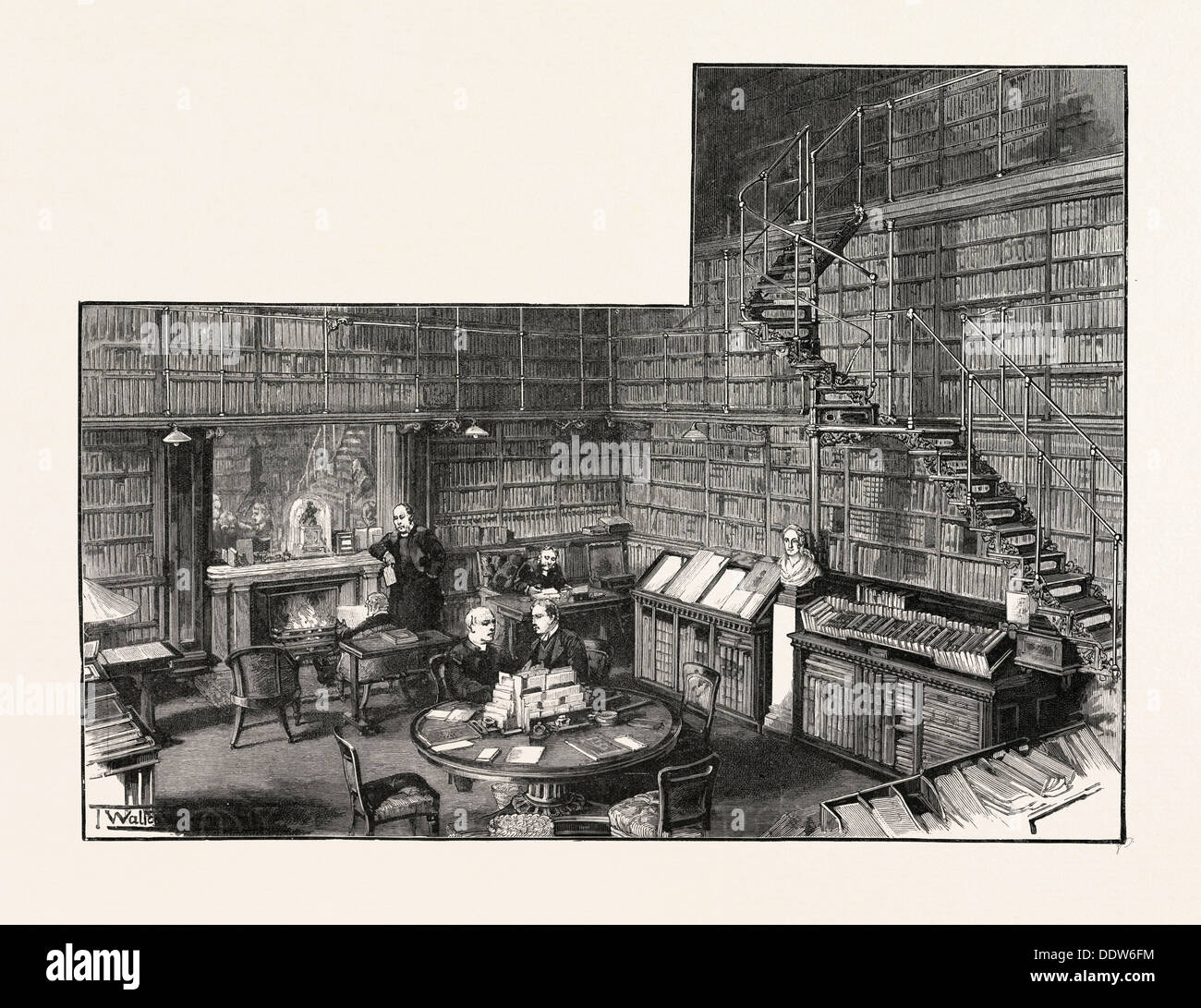 THE LIBRARY OF THE ATHENAEUM CLUB, PALL MALL, LONDON, UK, 1893 ...