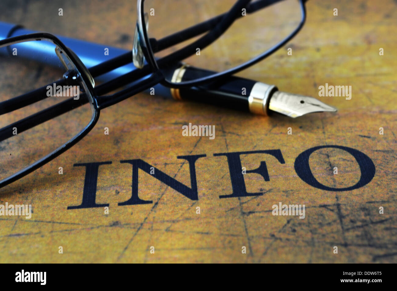 Info text on grunge paper Stock Photo - Alamy