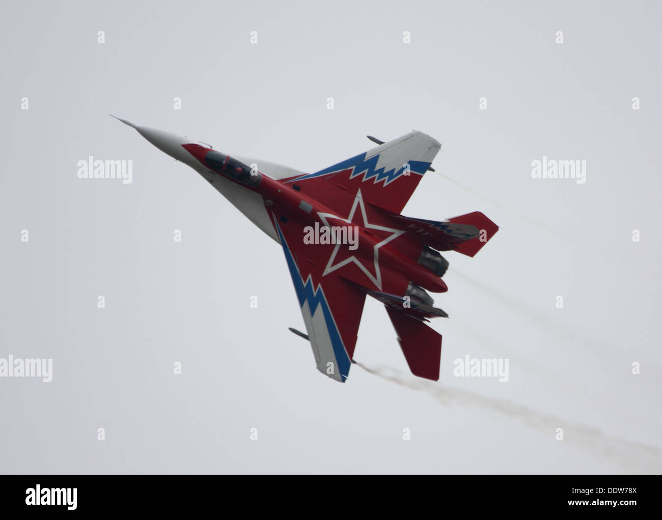 The Mikoyan-Gurevich MiG-29OVT, displayed at the MAKS-2013 aerospace ...