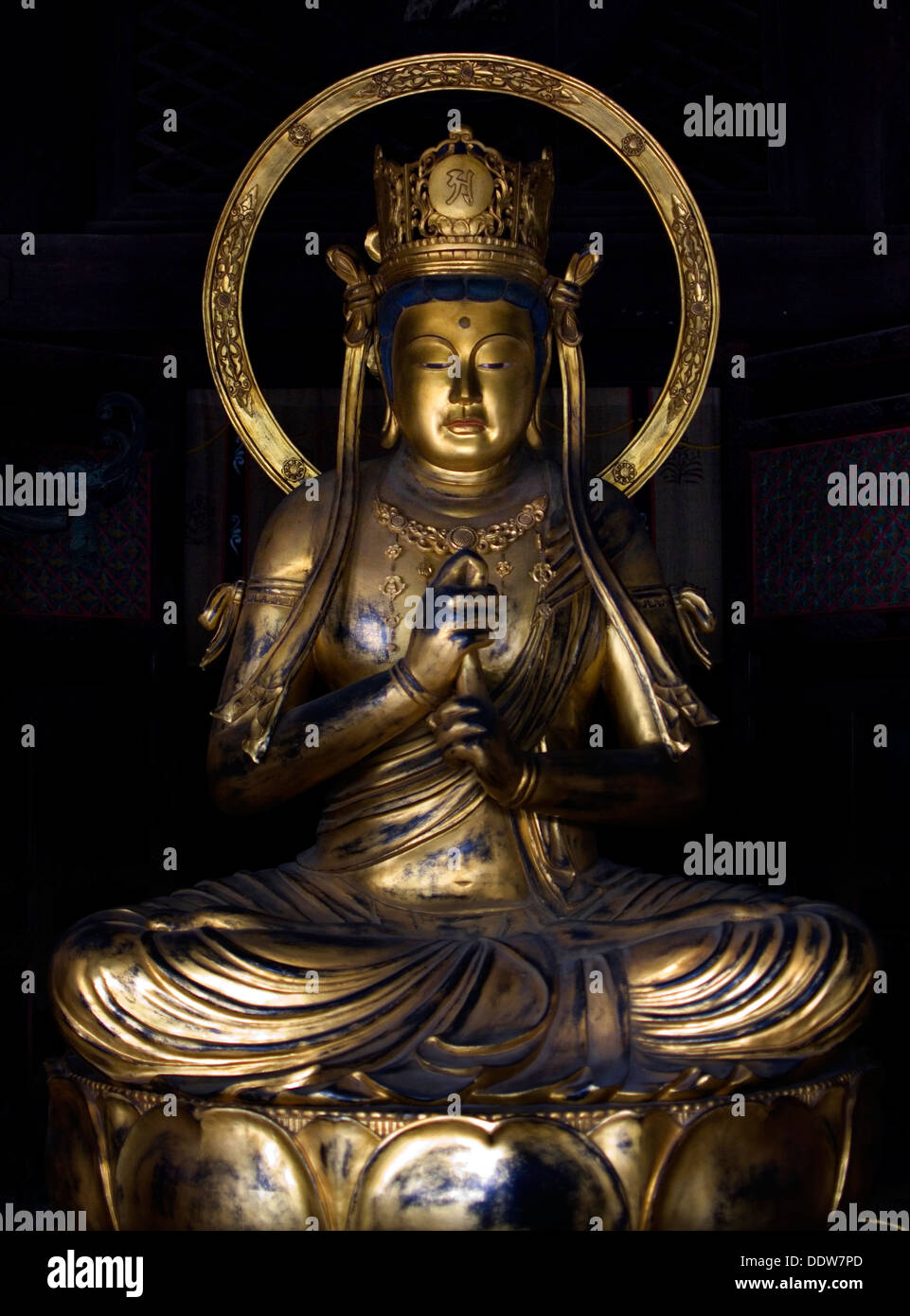 Golden statue of Dainichi Nyorai at Kiyomizu Temple, Kyoto, Japan Stock ...