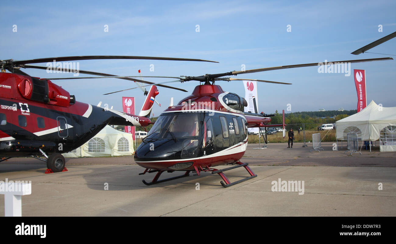 The Ansat-U helicopter, presented at the MAKS-2013 International ...