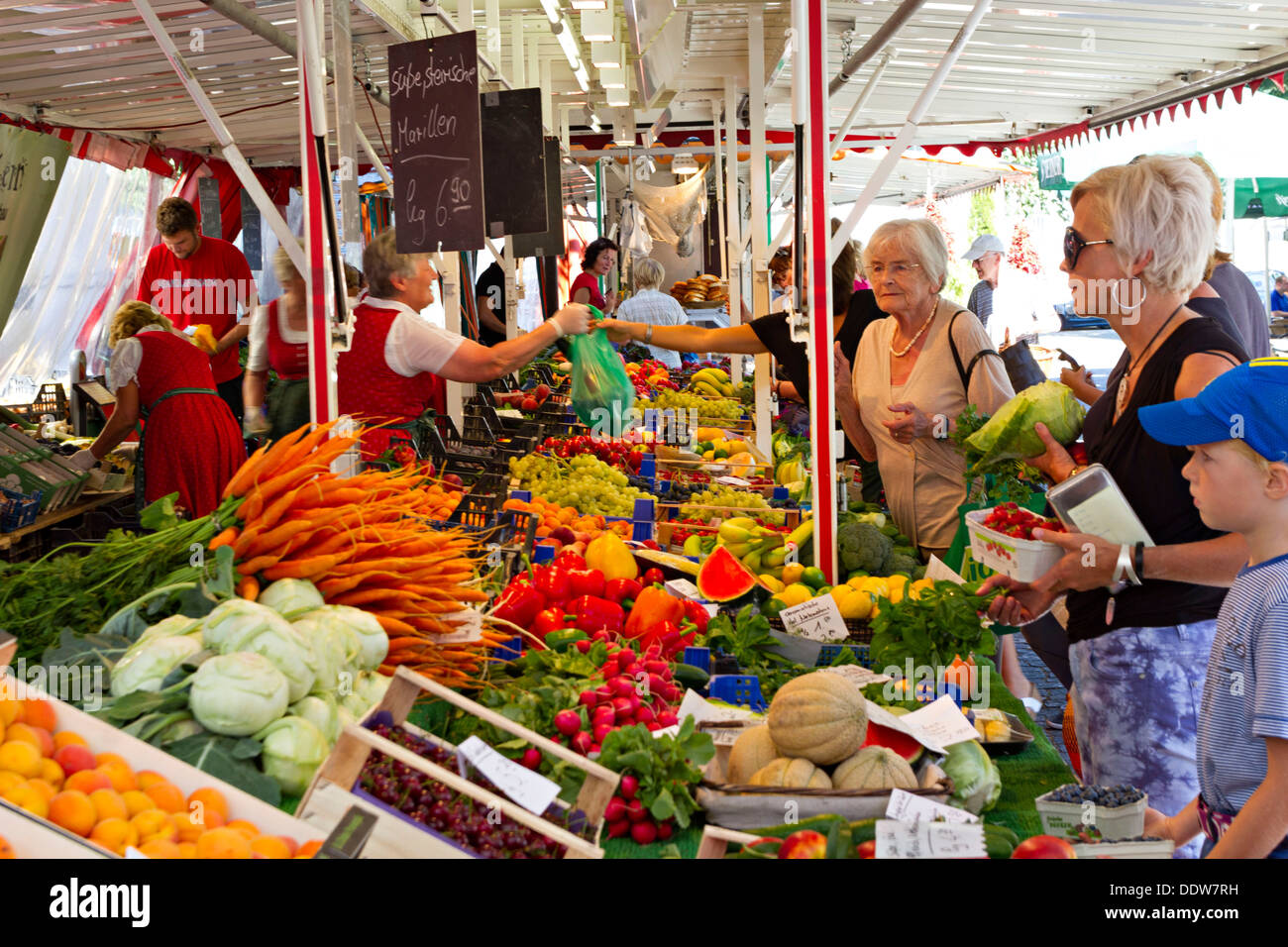 Food and produce market, Prien Upper Bavaria Germany Stock Photo - Alamy