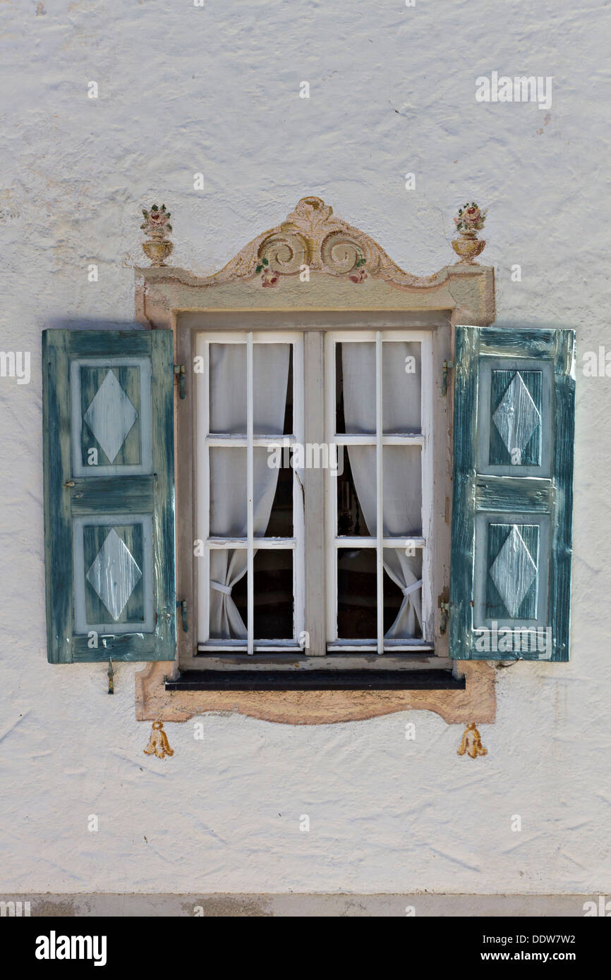 Bavarian window on the Heimat Museum, Prien Upper Bavaria Germany Stock ...