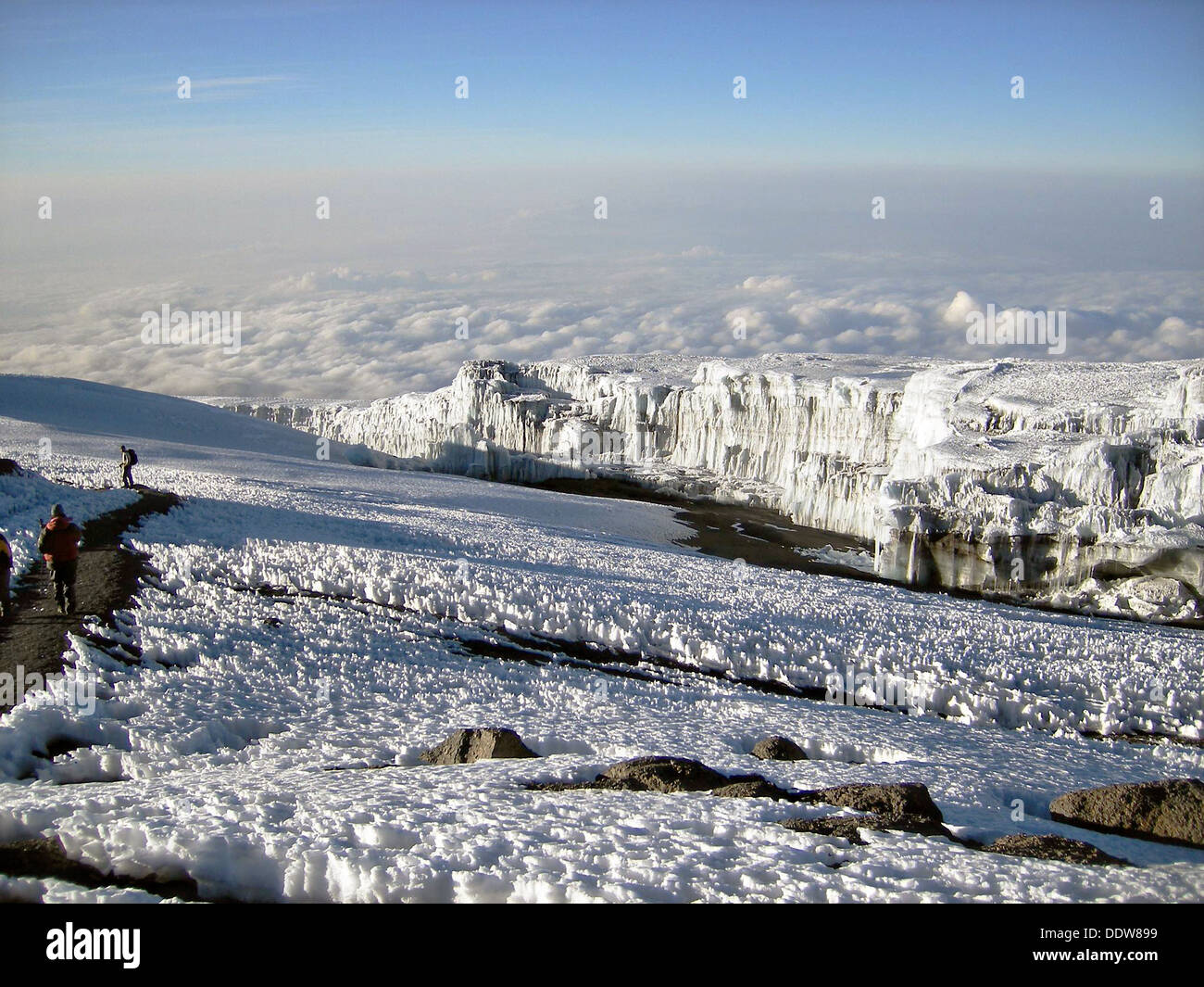 Mountain climbers from the US Air Force Seven Summits Challenge pass ...