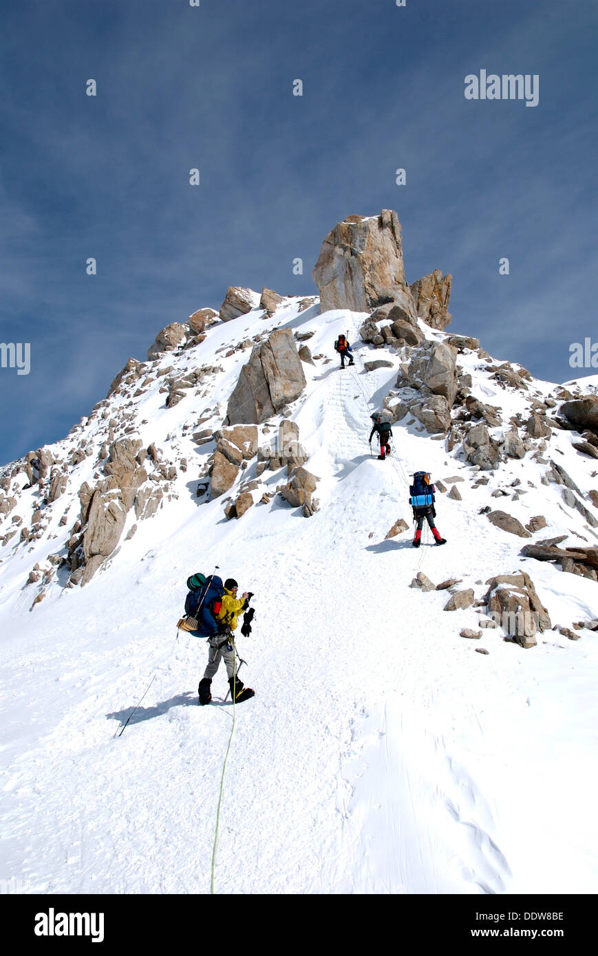 Mountain climbers from the US Air Force Seven Summits Challenge climb ...