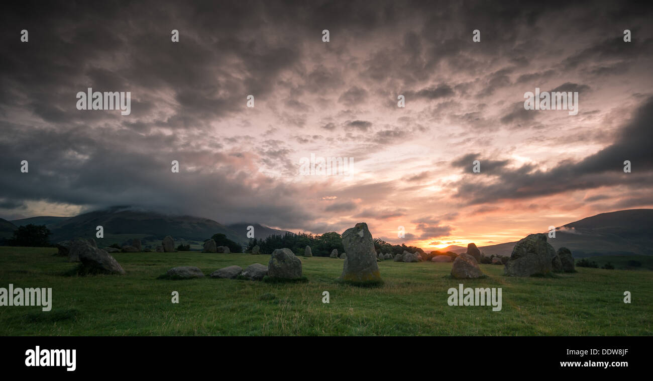 Castlerigg Stone Circle at Sunrise in Lake District Stock Photo - Alamy