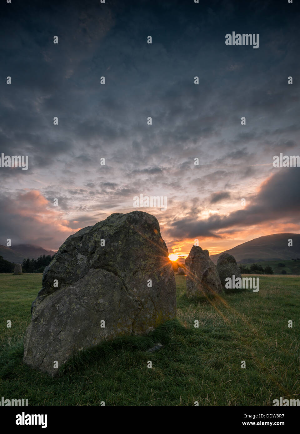 Castlerigg Stone Circle at Sunrise in Lake District Stock Photo - Alamy