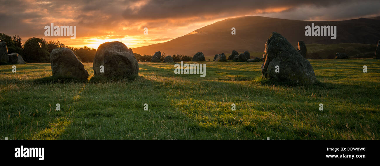Castlerigg Stone Circle at Sunrise in Lake District Stock Photo - Alamy