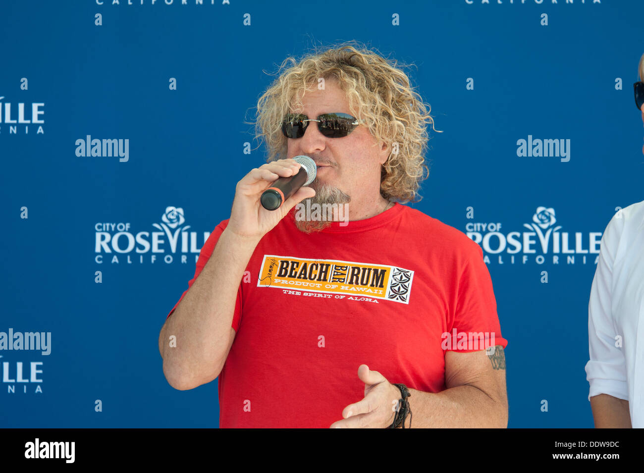 ROSEVILLE, CA - September 5: Sammy Hagar speaks at donation ceremony at ...