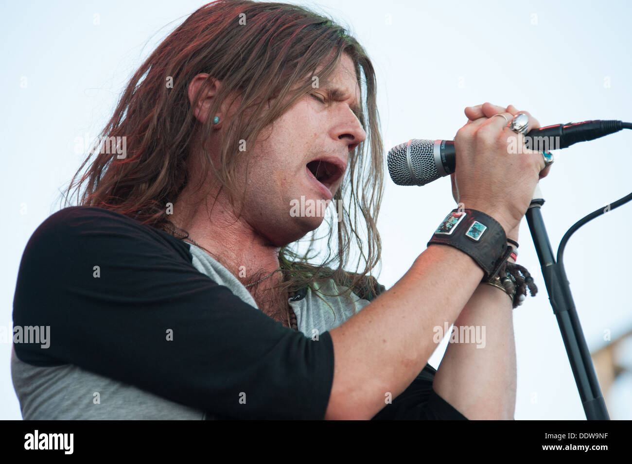 LINCOLN, CA - September 5: Robin Everhart of Rival Sons performs in ...