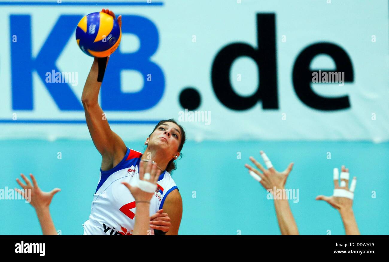 Jovana Brakocevic of Serbia in action during their women's CEV ...