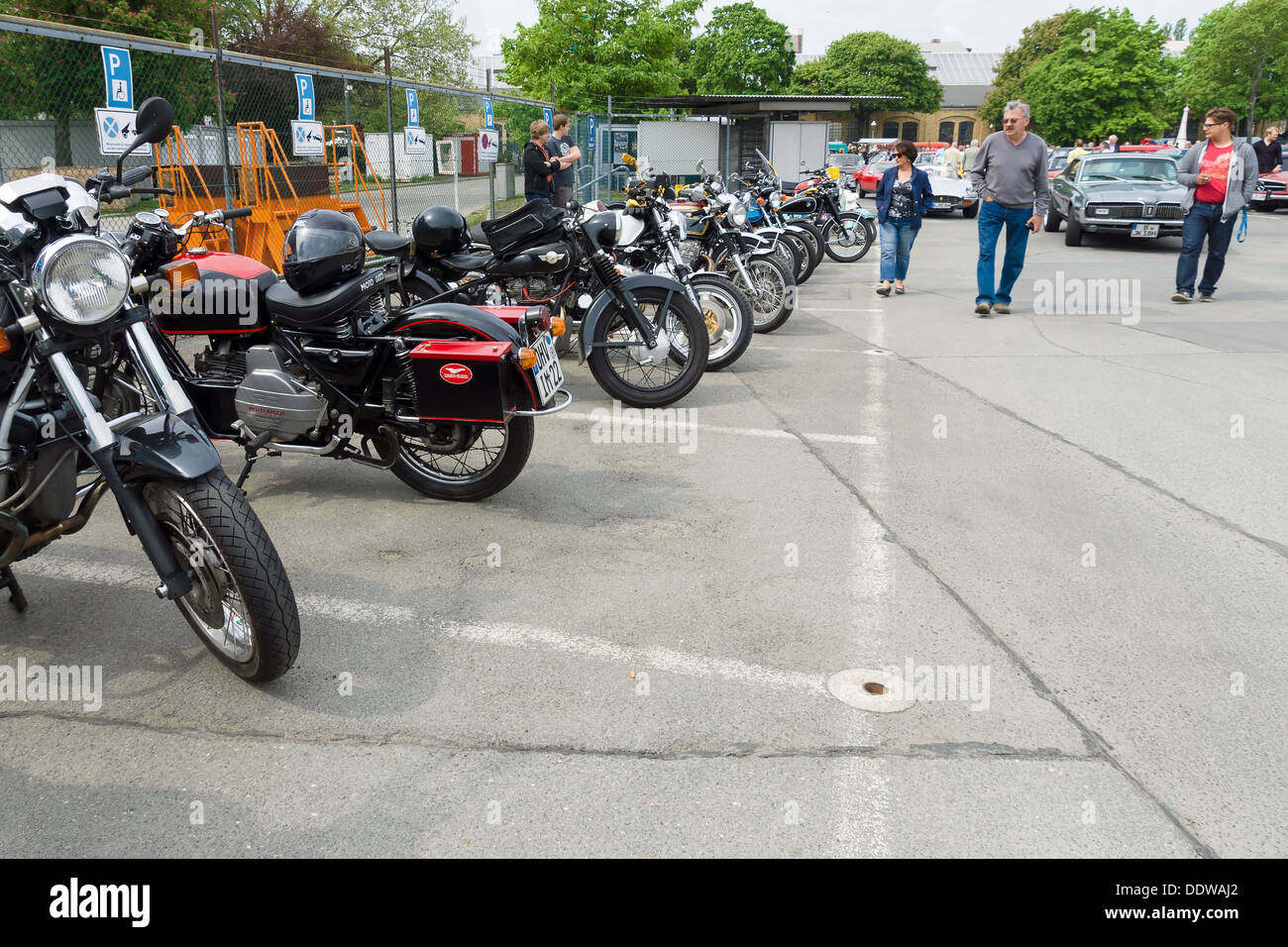 BERLIN - MAY 11: Various old motorcycle standing in a row, 26th ...