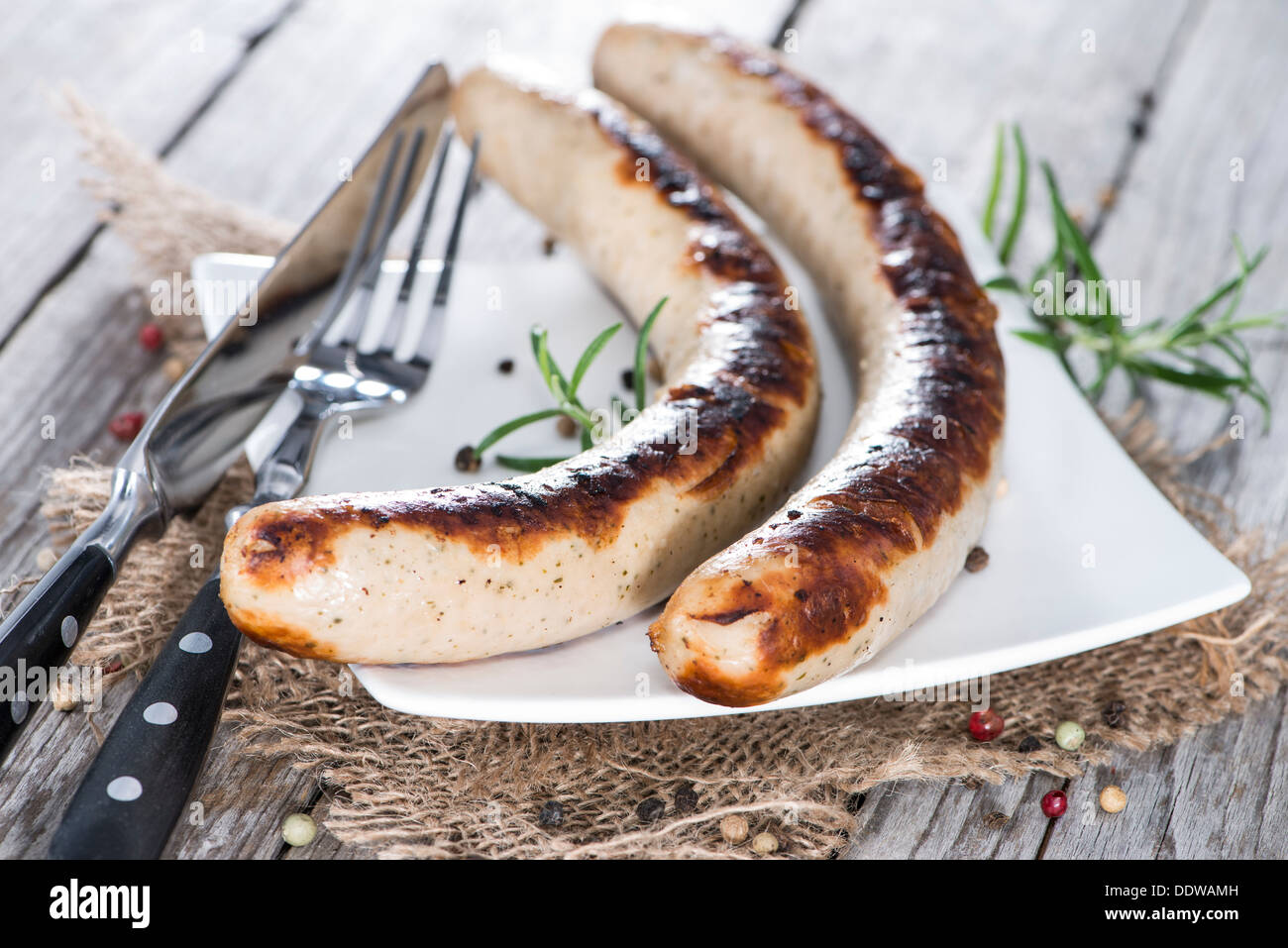 Portion of Original German Bratwurst (grilled sausage Stock Photo - Alamy