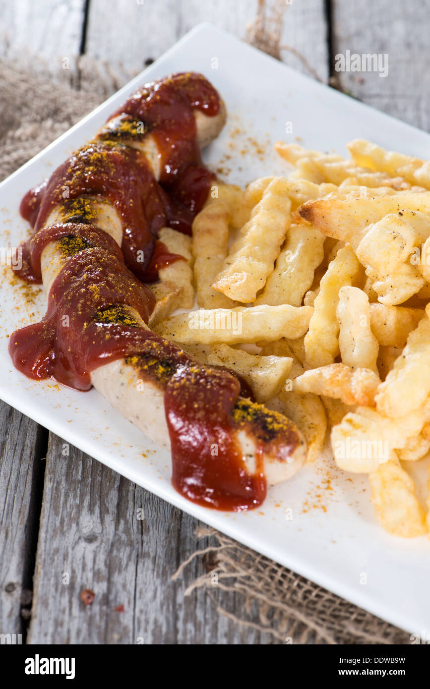 Fresh made German Currywurst photo Stock Photo - Alamy