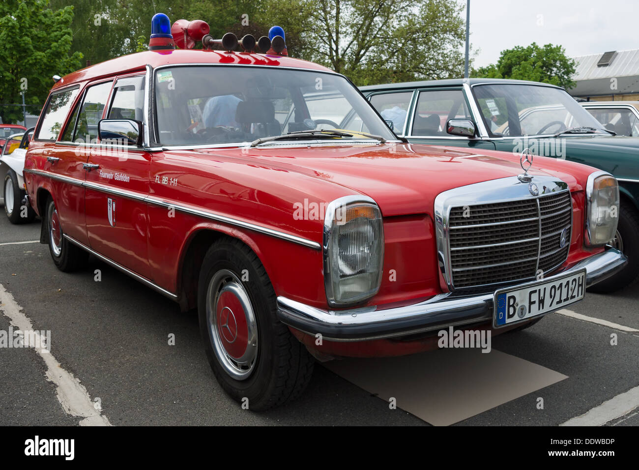 Car Fire Service Mercedes-Benz W114 Station wagon Stock Photo - Alamy