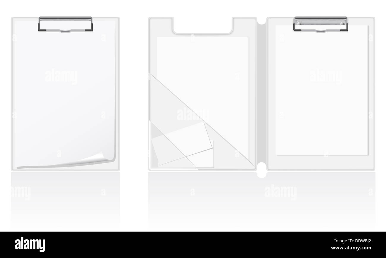 set of white blank folder illustration isolated on background Stock ...