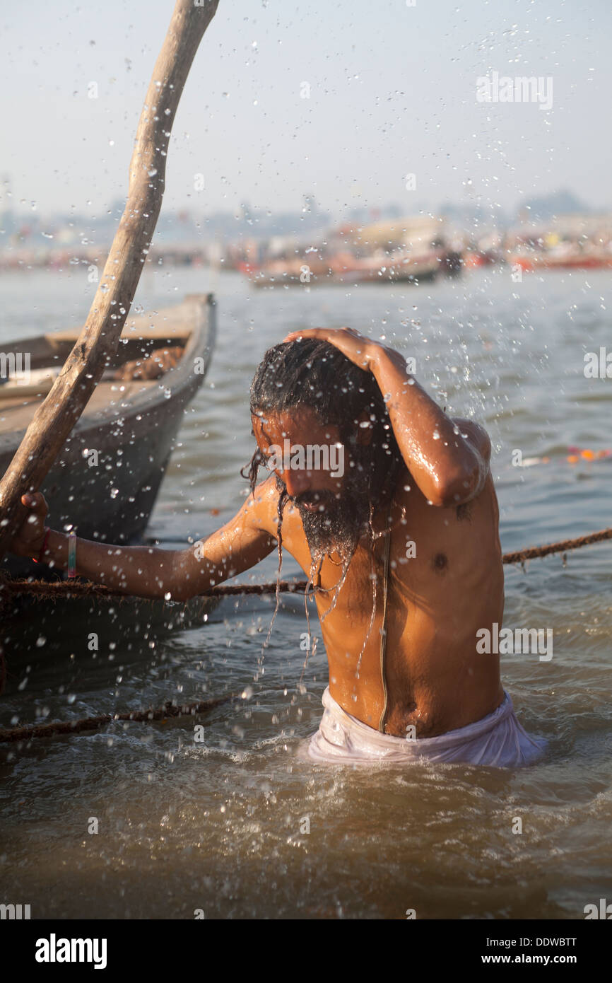 Devotes and Pilgrims taking holy dip in Ganga during the auspicious day ...