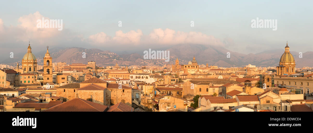 Palermo city view at dawn, Sicily, Italy Stock Photo - Alamy