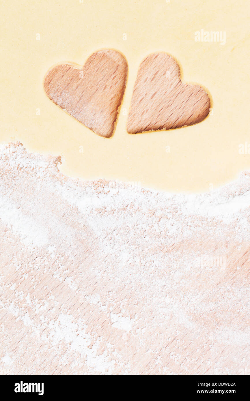 Two hearts of flour Stock Photo - Alamy