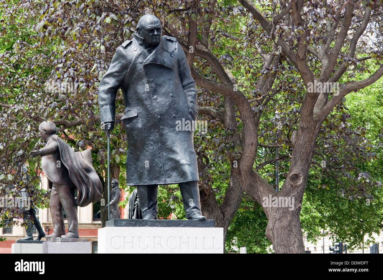 England, London, Westminster. Statue of Winston Churchill in Parliament ...