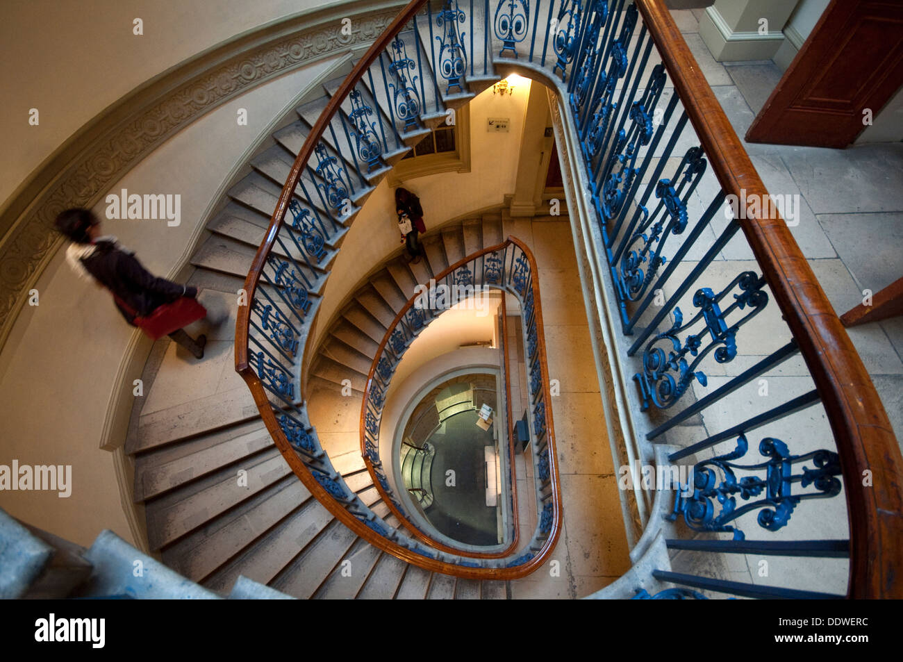 England, London, Somerset House, Stairway in the Courtauld Gallery ...