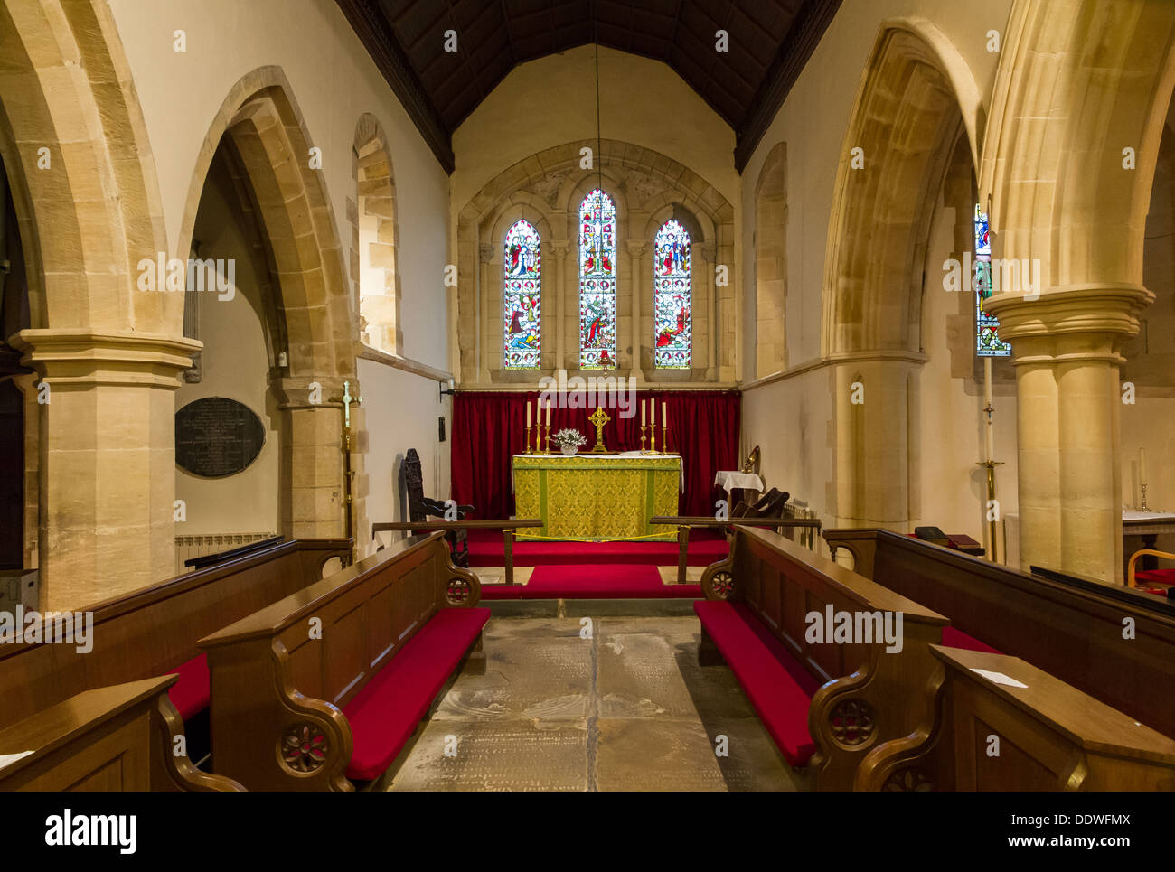 Interior of St Michael and All Angels Church in the grounds of ...