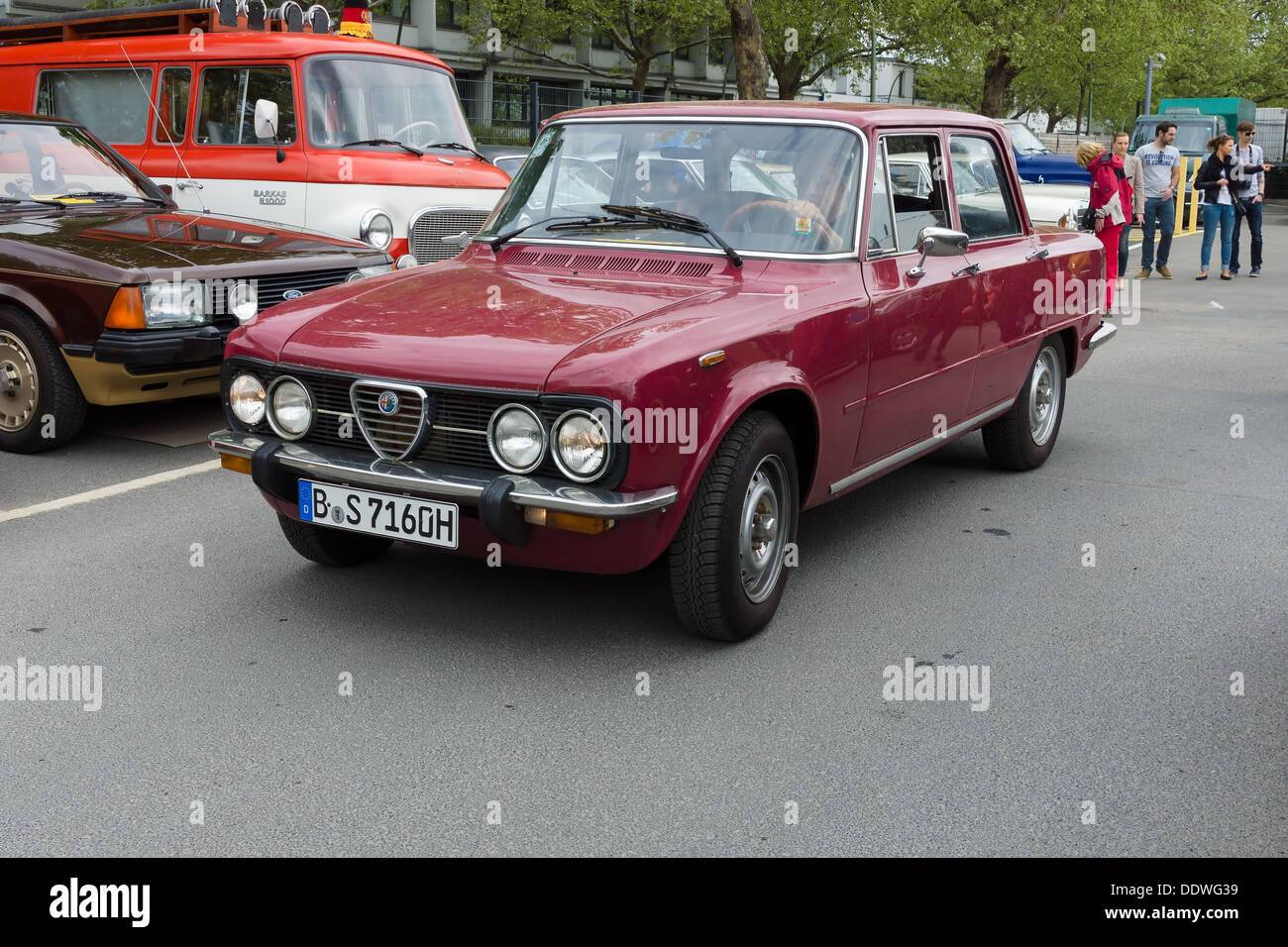 Italian four-door sedan Alfa Romeo Giulia Nuova Super Stock Photo - Alamy