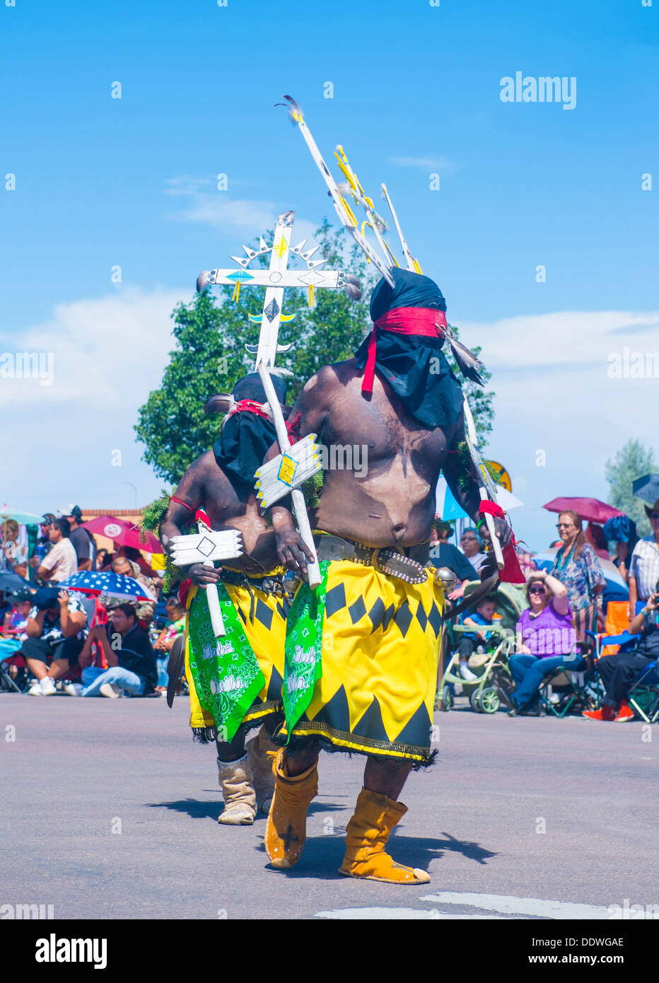 Apache dancers with traditional costume participates at the 92 annual ...