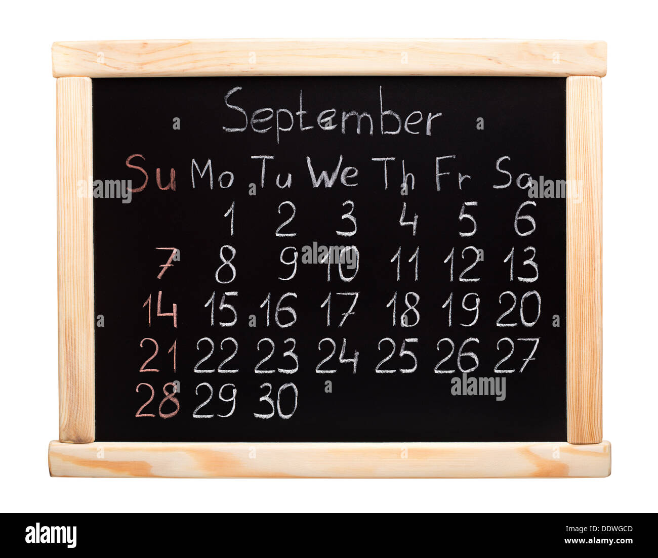 Calendar 2014. September Stock Photo - Alamy