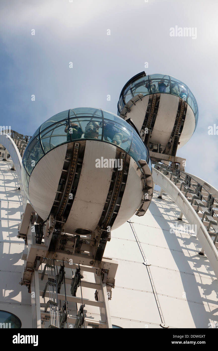 Skyview gondola lift on the south side of the Ericsson Globe, Stockholm ...