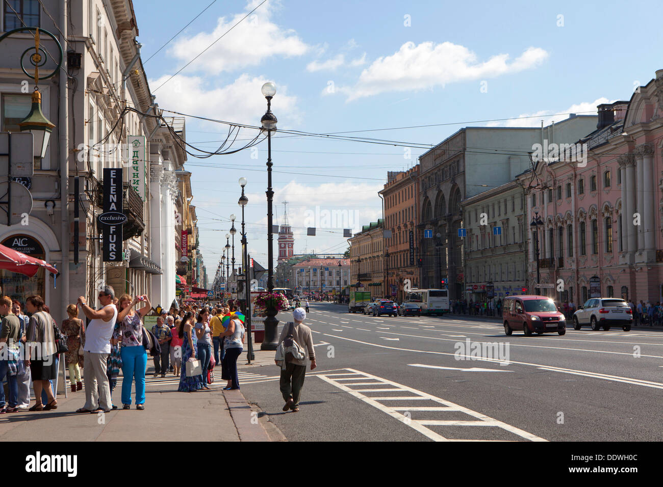 St Petersburg Nevsky Prospekt, View from Nevsky prospekt looking north ...