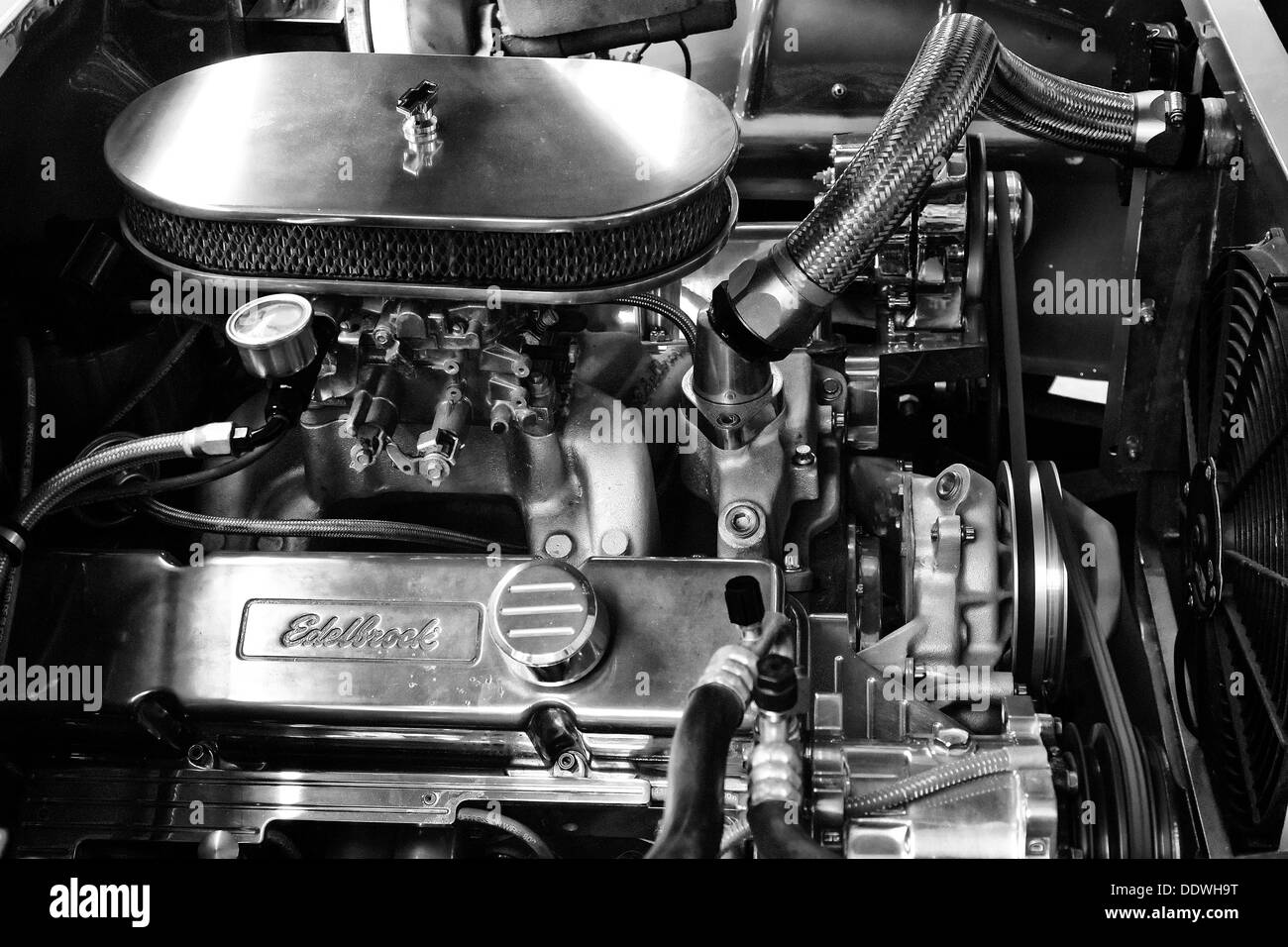 Engine chevrolet bel air Black and White Stock Photos & Images - Alamy