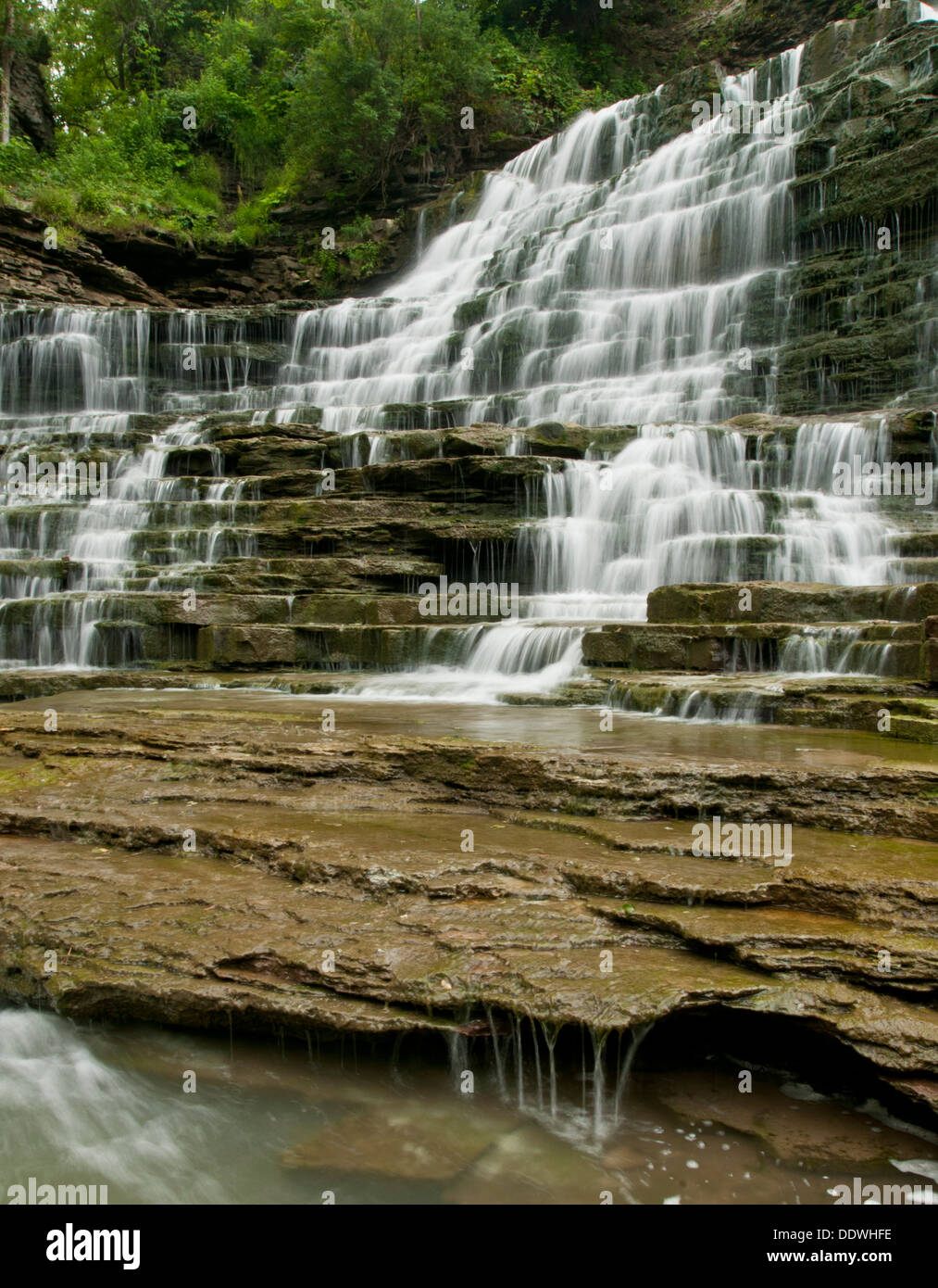 Albion Falls with long exposure in a vertical composition Stock Photo ...