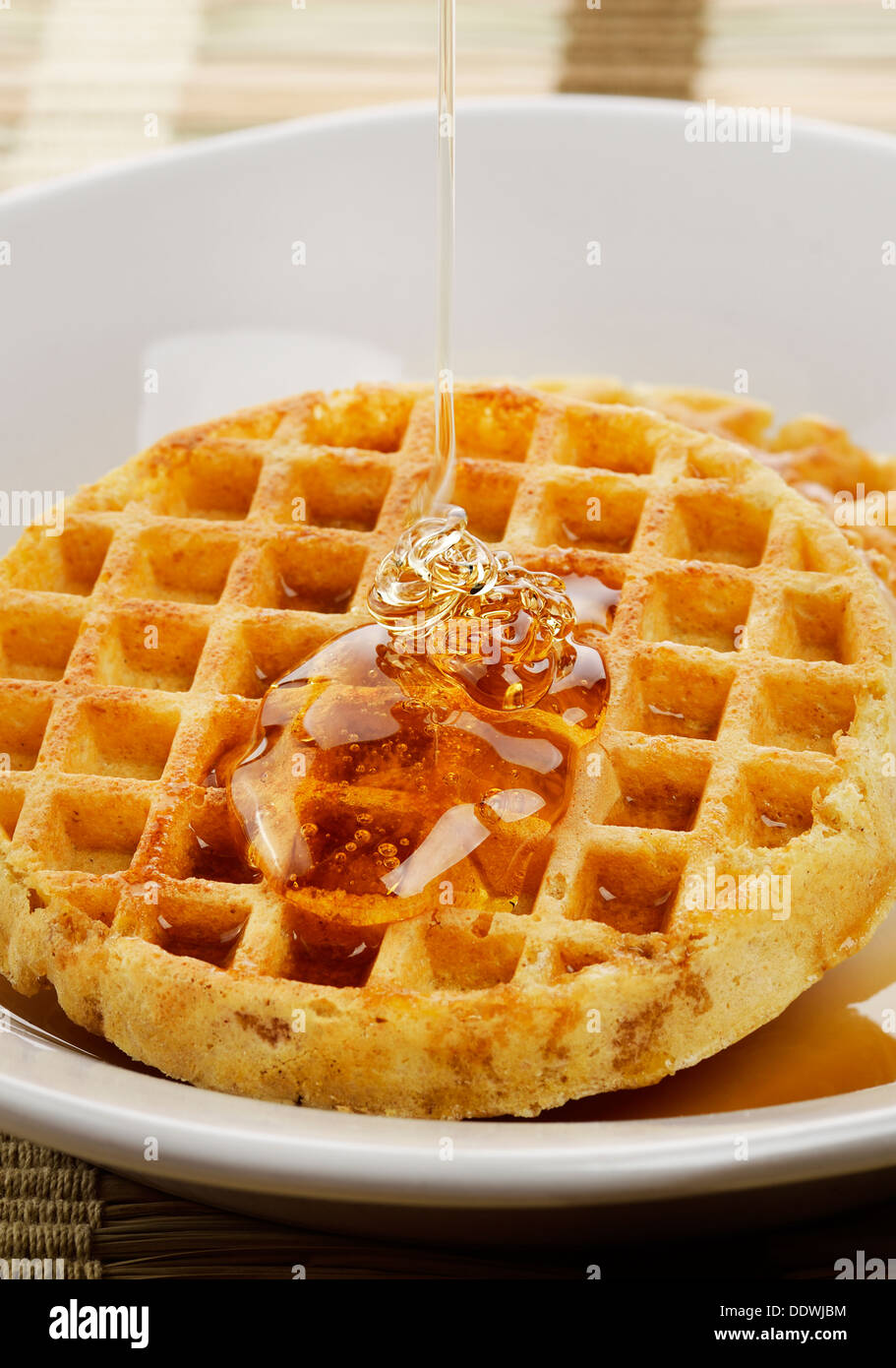 Waffle with syrup hi-res stock photography and images - Alamy