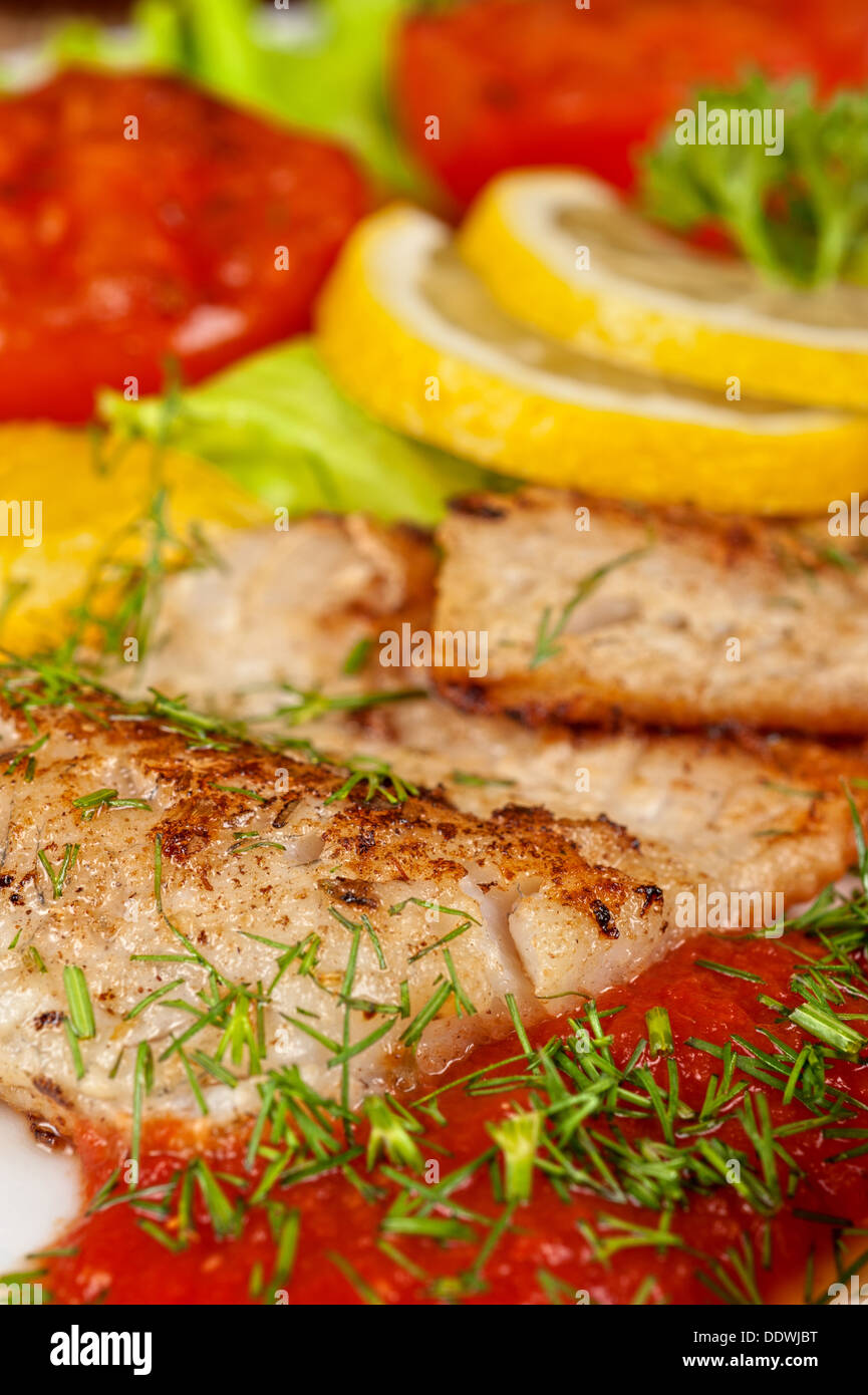 Tasty fish pike perch fillet Stock Photo - Alamy