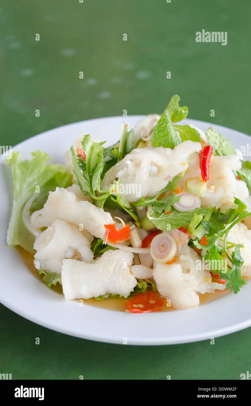 favorite Thai spicy salad , mixed vegetable and chicken feet Stock ...