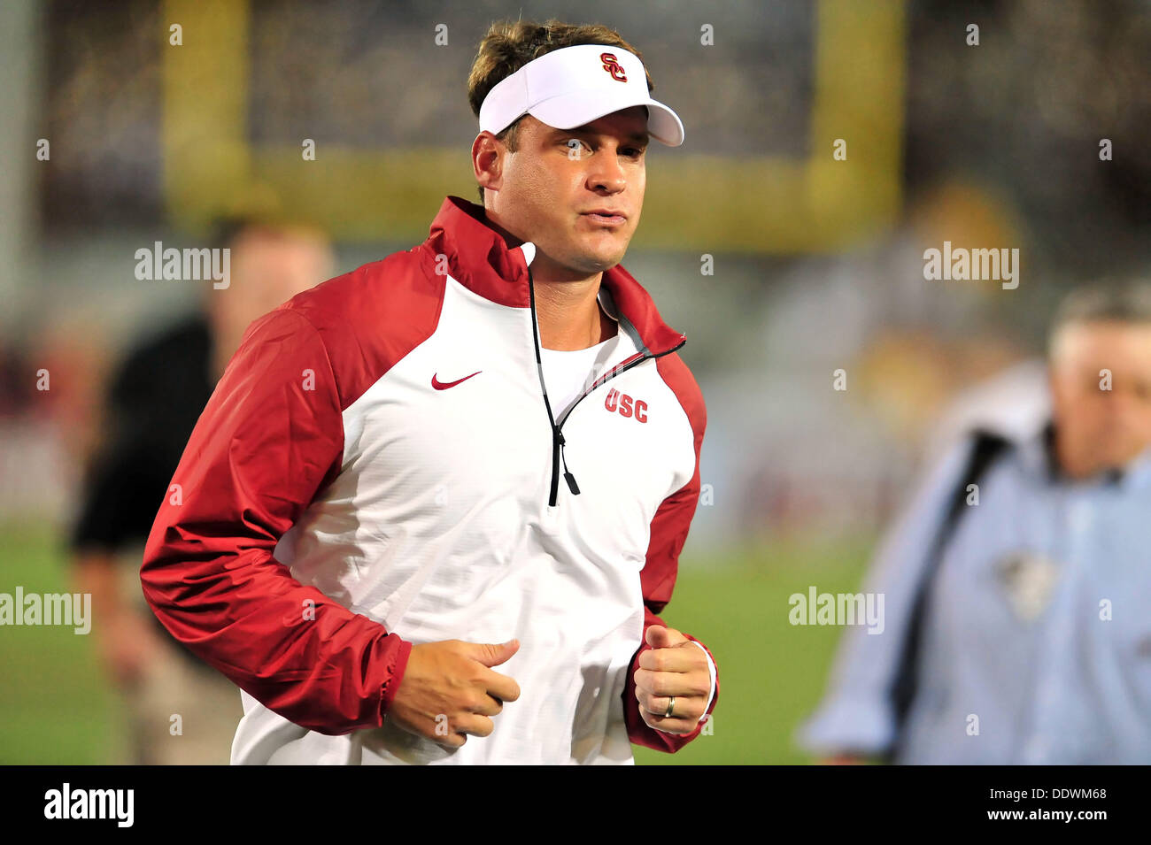 September 7, 2013 Los Angeles, CA.USC Trojans head coach Lane Kiffin ...