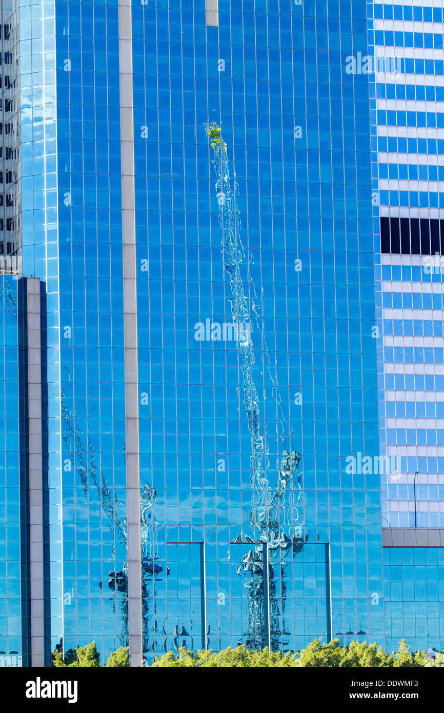 Cranes reflected in office window glass, Barangaroo development, Sydney ...