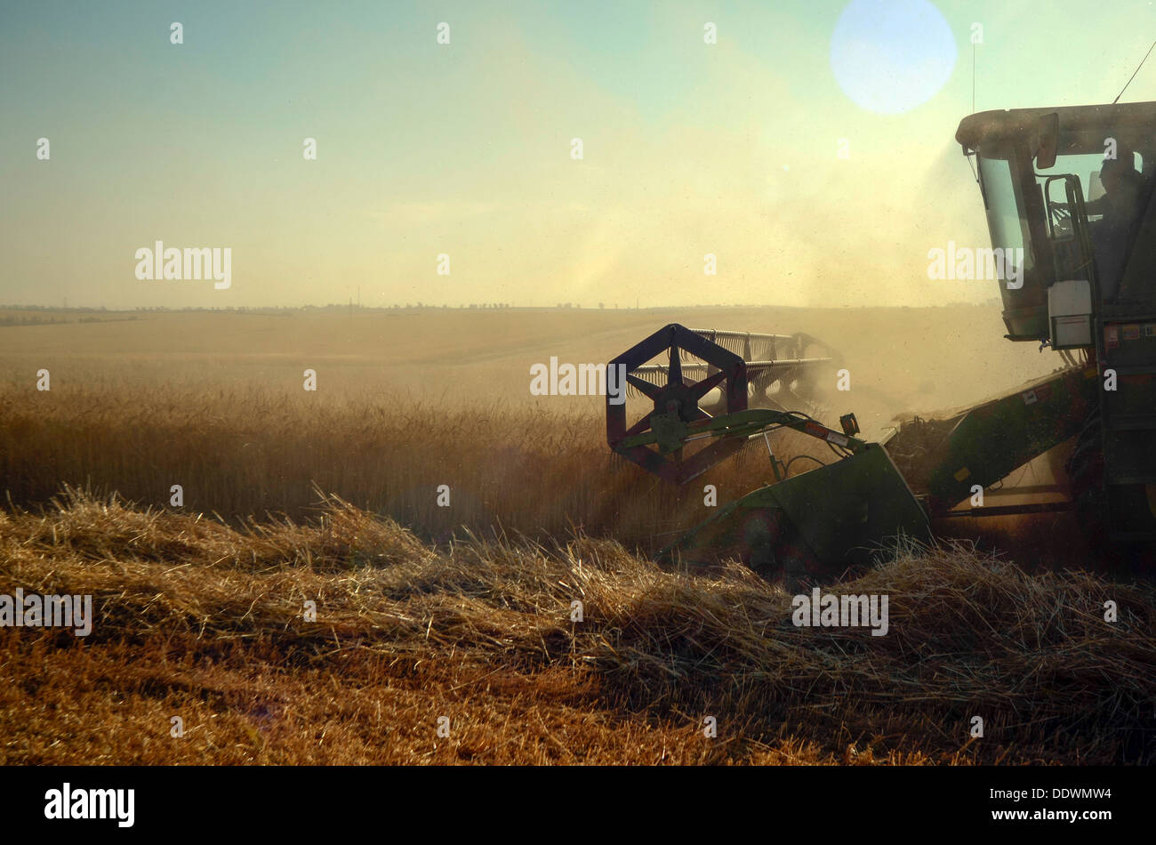 Combines wheat field hi-res stock photography and images - Alamy