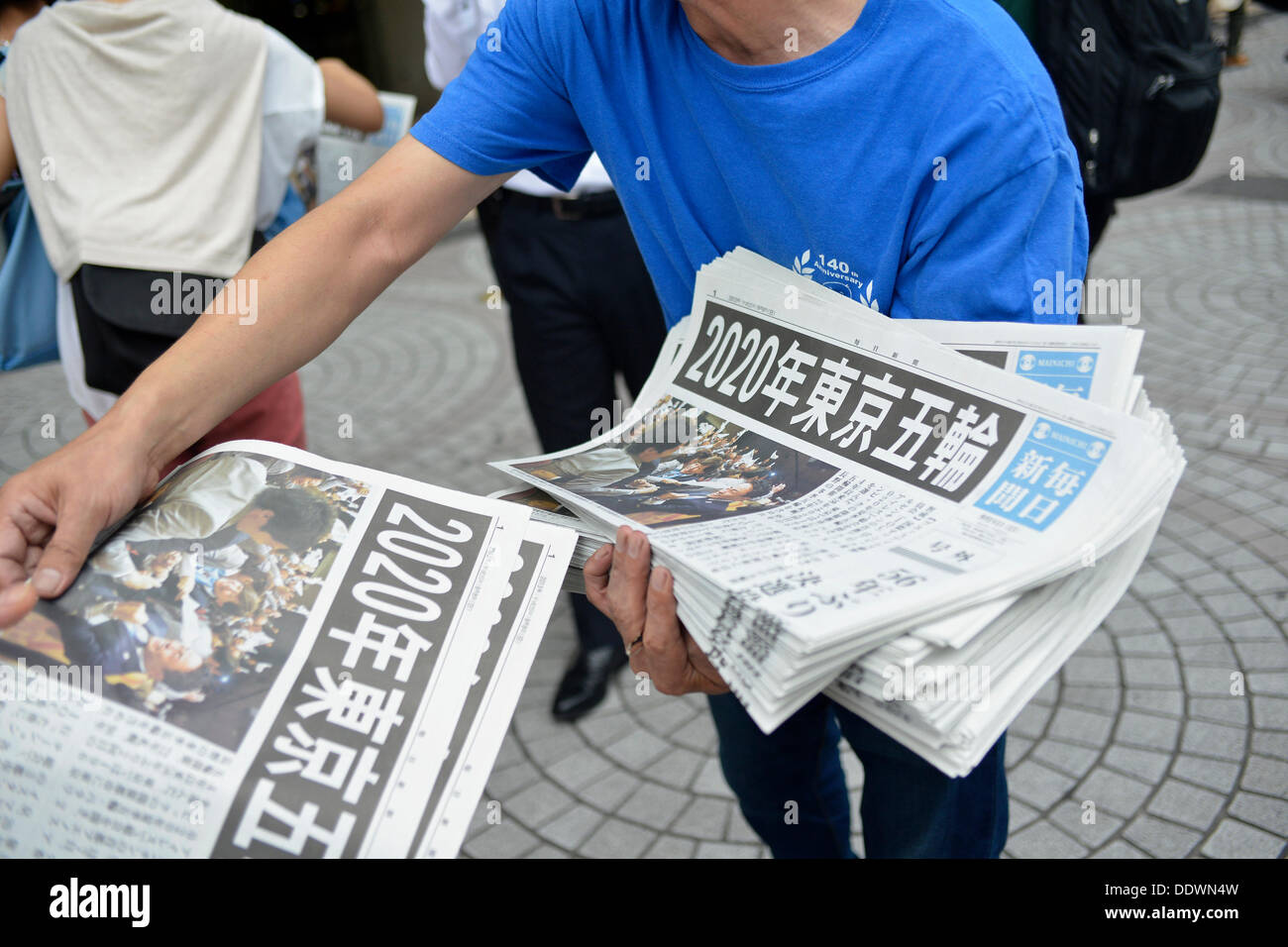 September 8th, 2013 : Tokyo, Japan - A vender gave out special editions ...