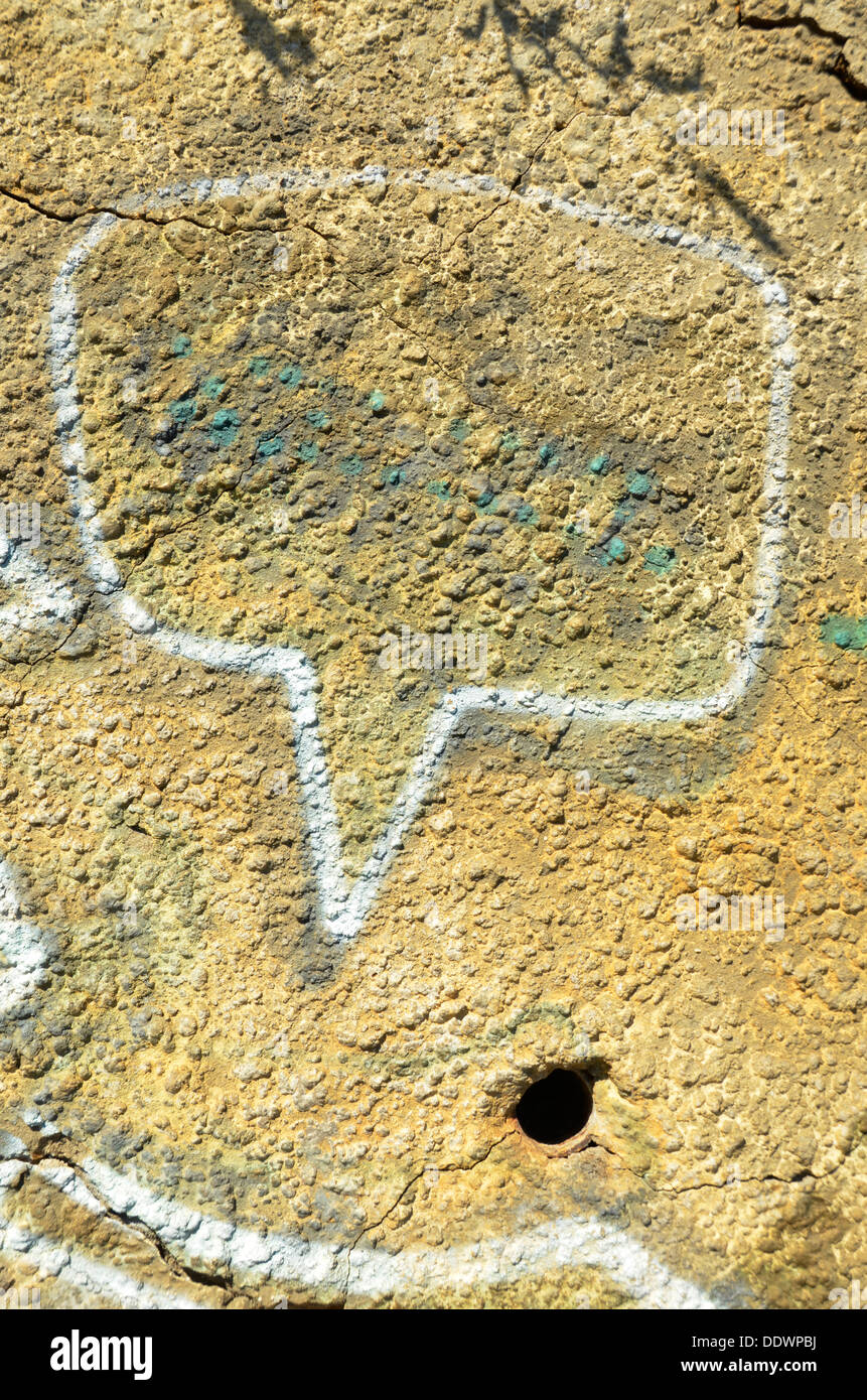 Blank sign painted on rock. An advertising message could be inserted ...