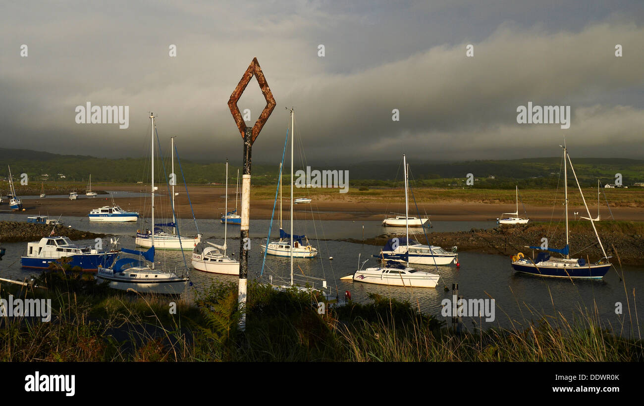 The harbour at sunset on Shell Island in North Wales UK Stock Photo - Alamy