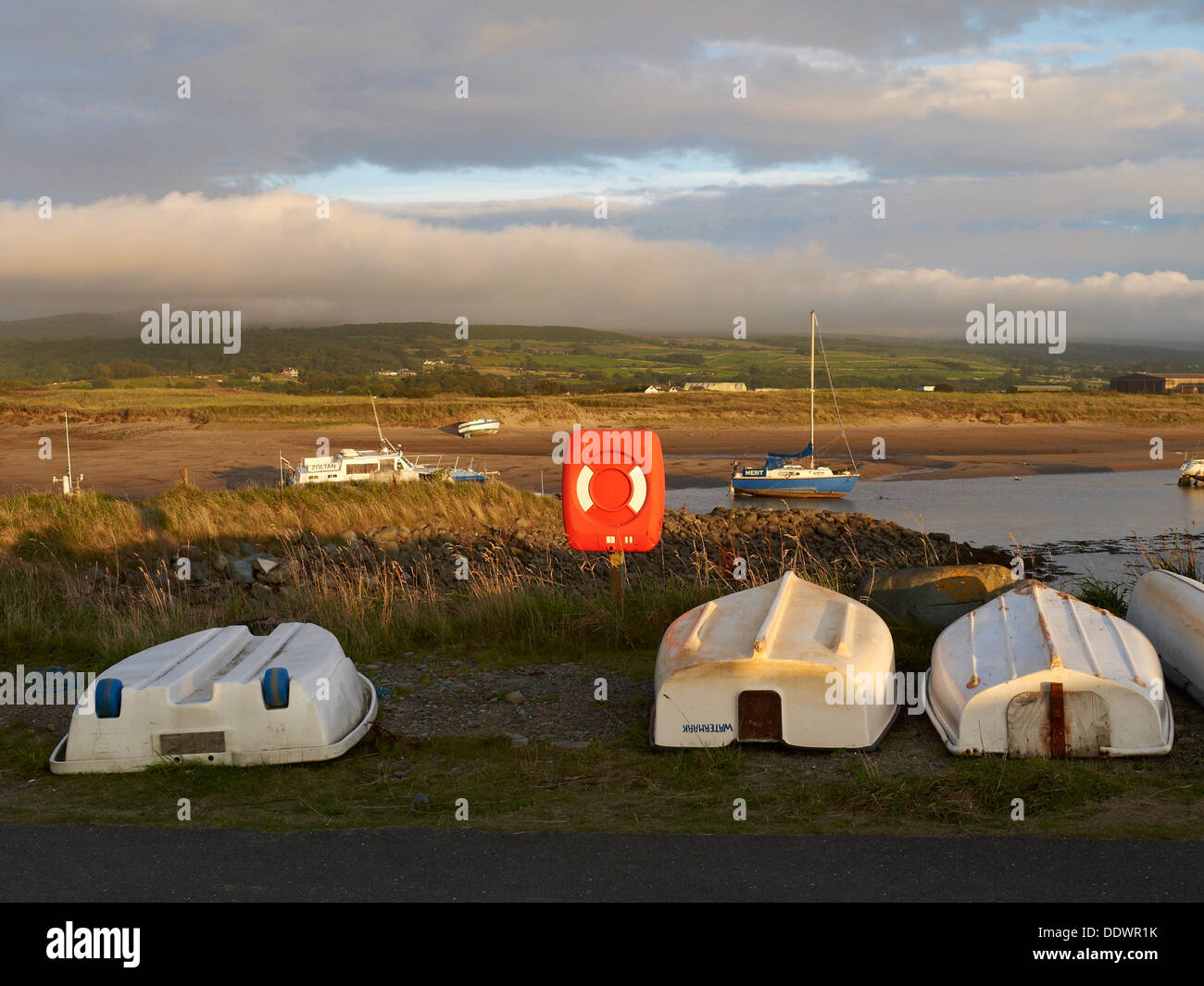 Moored boats in the harbour of Shell Island North Wales UK Stock Photo ...