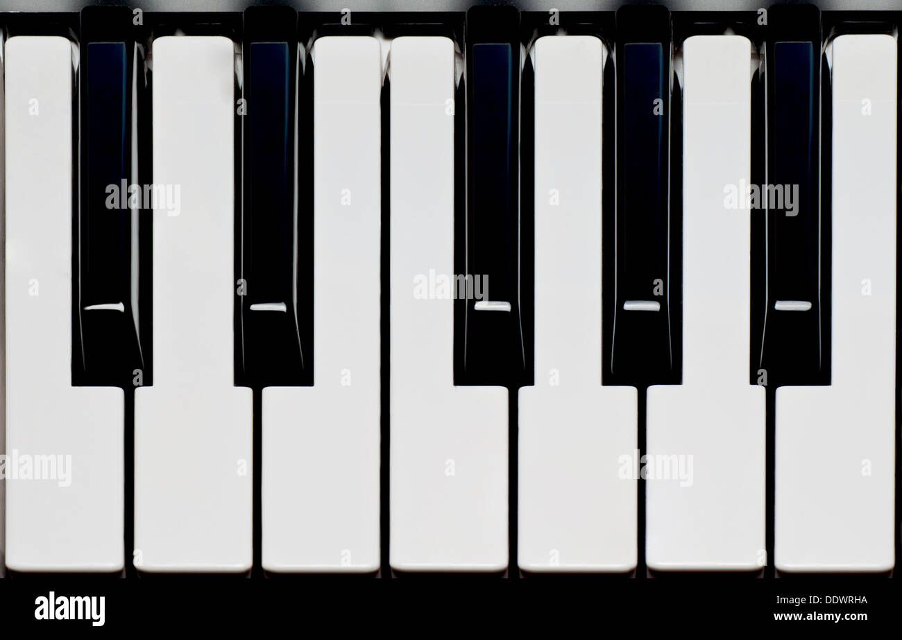Top vew of one octave section of piano keyboard Stock Photo - Alamy