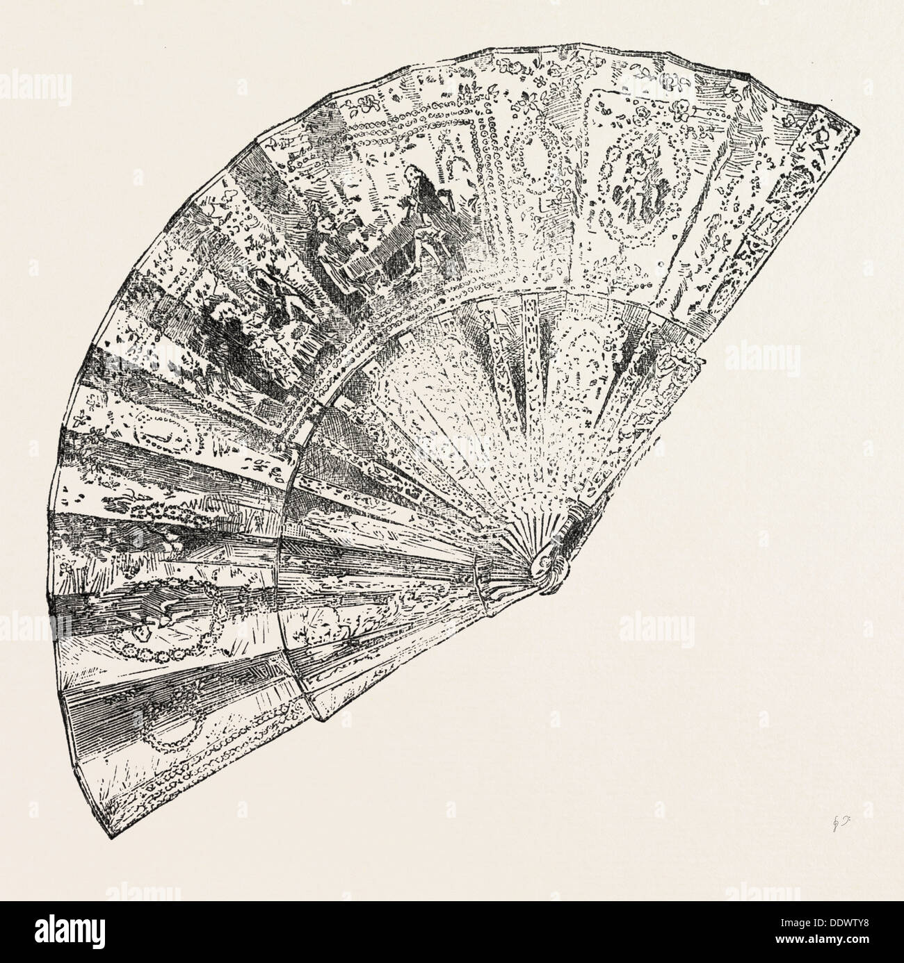 LOUIS XIV. FAN , ENGRAVING 1882 Stock Photo - Alamy