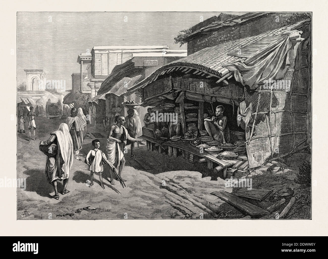 NATIVE SHOP IN BAZAAR STREET, CALCUTTA Stock Photo - Alamy