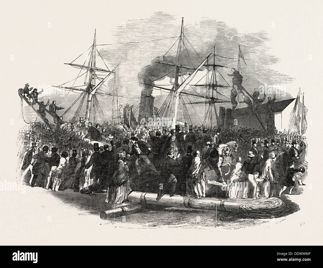 RECEPTION OF KOSSUTH, ON BOARD THE "MADRID" STEAMER, AT SOUTHAMPTON, UK ...