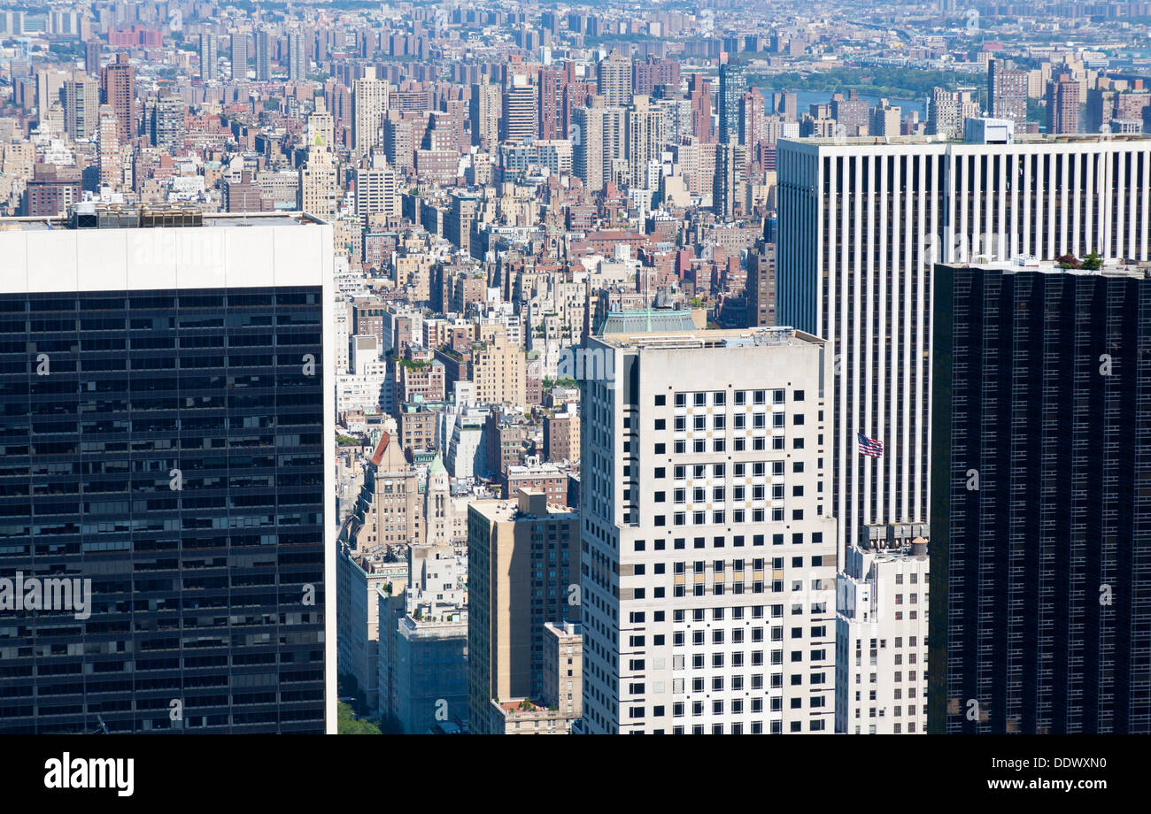 High view point of the Midtown area of New York City with buildings ...