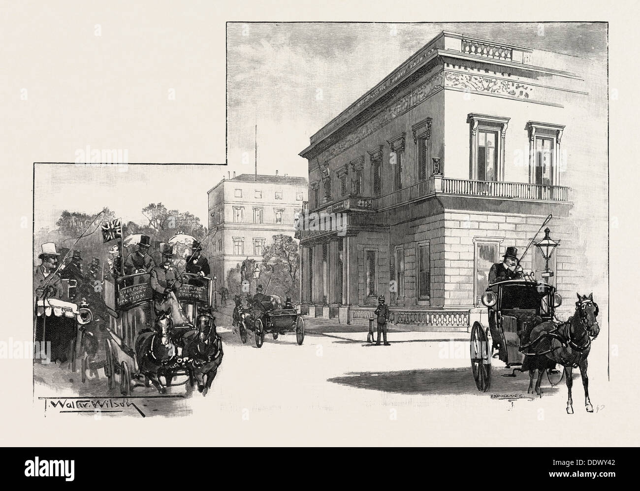 THE ATHENAEUM CLUB, PALL MALL, LONDON UK, 1893 engraving Stock Photo ...